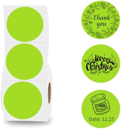 Amazon.com: Thermal Labels,2 Inch Green Round Thermal Printer Stickers ...
