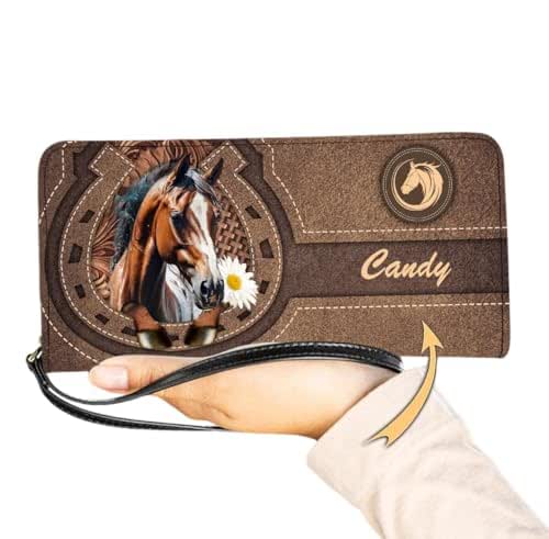 Amazon.com: Personalized Horse Riding Women Leather Wallet, Vintage ...