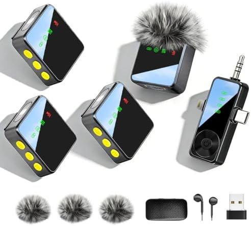 Amazon.com: Gicorino Wireless Lavalier Microphone for iPhone, Android ...