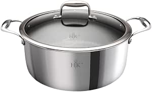 Amazon.com: Hell's Kitchen Hybrid 5 Qt Pot and lid, Tri-Clad Stainless ...