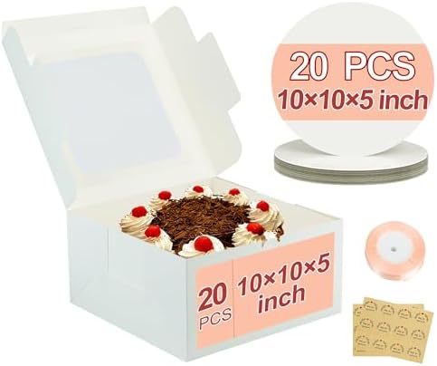 Amazon.com: FC Meyer Bakery Boxes - Reversible Classic 10” Layer Cake ...