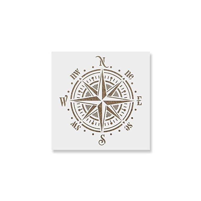 Compass Rose Stencil - Reusable Stencils For Painting - Mylar Stencil ...