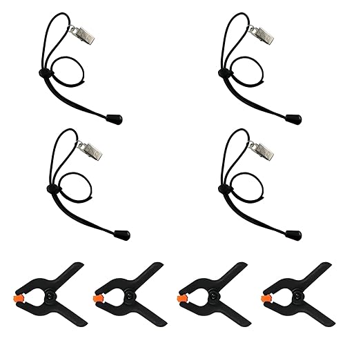 Skyzone 8 Pcs Heavy Duty Spring Clamps Set, Elastic Nylon Backdrop ...