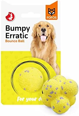 Buy BarkButler x Fofos Super Durable Bumpy Bounce Dog Ball Toy - Yellow ...