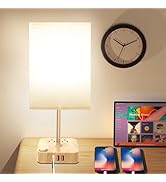 COZOO 3 Way Dimmable Touch Bedside Table Lamp with 3 USB Charging Ports ...