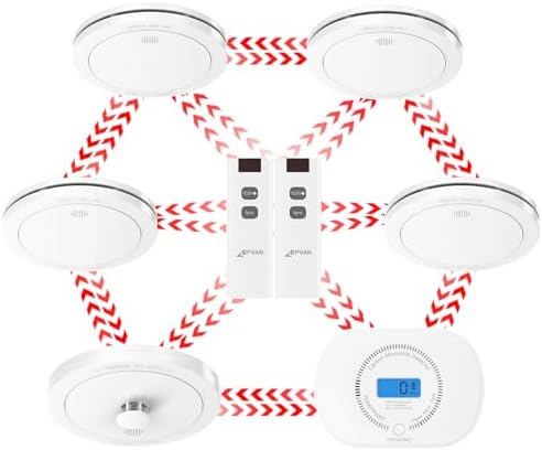 CPVAN Wireless Interlinked Smoke, Heat & Carbon Monoxide Alarm Bundle ...