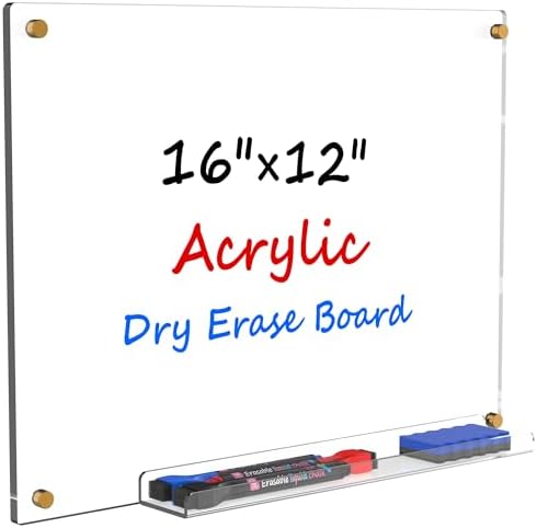 Amazon.com : HLF-ho White Board 16"x12"Dry Erase Board Glass Dry Erase ...