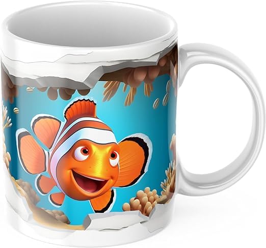 Buy SRIRUDH Unique and Colorful 3D Clown Fish Design Ceramic Coffee Mug ...