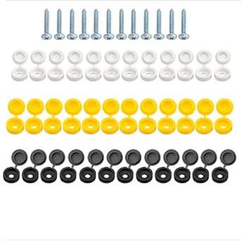 48Pcs Number Plate Screws,Number Plate Screw Caps,Registration Numbers ...