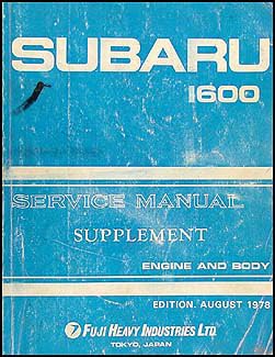 1979 Subaru Repair Shop Manual Original Supplement: Books - Amazon.ca