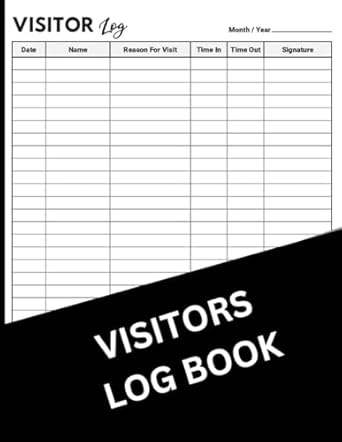 Amazon.com: Visitor Log Book: Guest Sign In And Sign Out Register Book ...