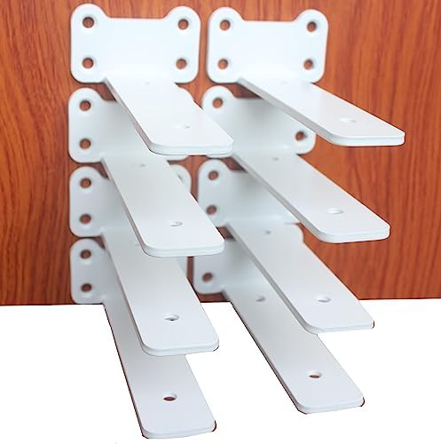 Amazon.com: 8 Pack - 6 inch White Hidden Invisible L Shelves Brackets ...