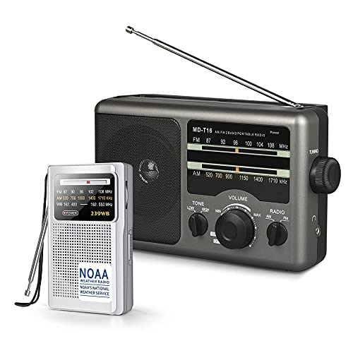 Greadio AM FM Portable Radio Transistor Radio with 3.5mm Earphone Jack ...