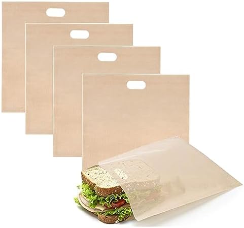 Toaster bags Reusable 100 use Non-Stick Sandwich/Snack Make Cheeze ...