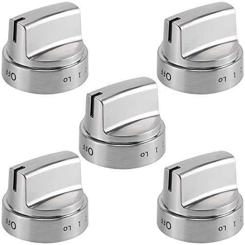 WB03X24818 Stainless Steel Knobs - Gas Stove Range Burner Control Knob ...