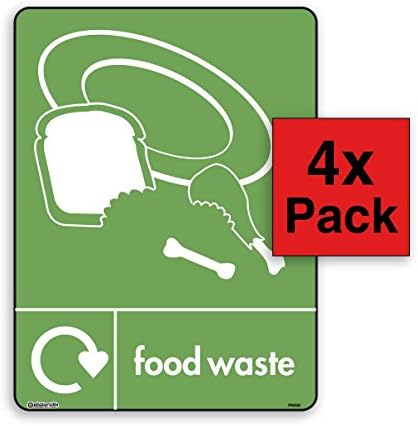 Food Waste Bin StickerSign - WRAP, Self Adhesive Vinyl [A4 200mm x ...