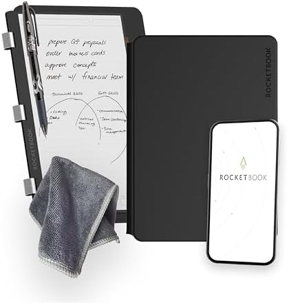 Rocketbook Fusion Reusable Digital Notebook - Smart Notepad A5 Black, 7 ...