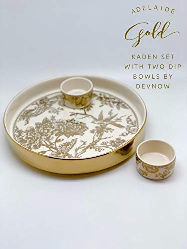 Buy Dazzle Living Adelaide Gold Electroplating Kaden- 2 Dip Bowl +1 Round Deep Plate (Set of 3 ...