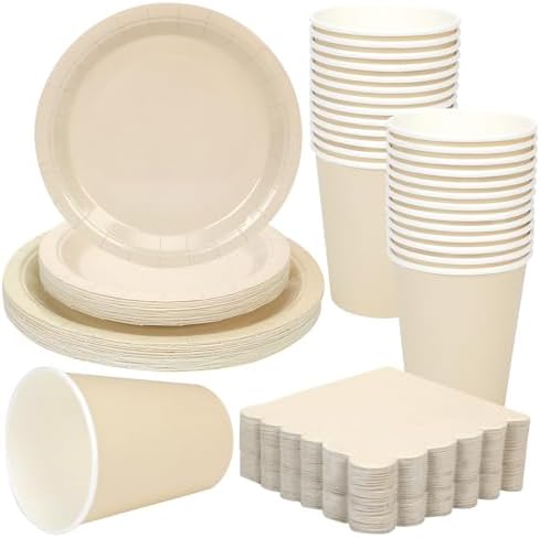 Amazon.com: Ziliny 150 Pcs Disposable Paper Party Dinnerware Supplies ...