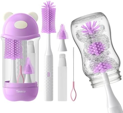 Amazon.com: Electric Bottle Brush Cleaner Set, Bear-Shaped Travel Baby ...