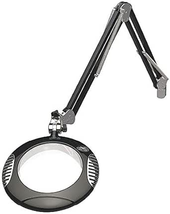 Round Magnifier Light: LED, 2X, 4 Diopter, 1,500 lm Max Brightness, 43 ...