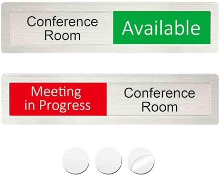 Amazon.com : Available or Meeting in Progress Privacy Sign,Vacant ...