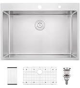 33-inch Drop in Kitchen Sink Workstation, BoomHoze 33x19 Topmount Drop ...