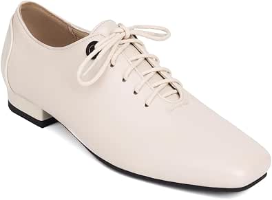 Amazon.com | JOEUSTY Women's Classic Square Toe Lace Up Oxford Shoes ...
