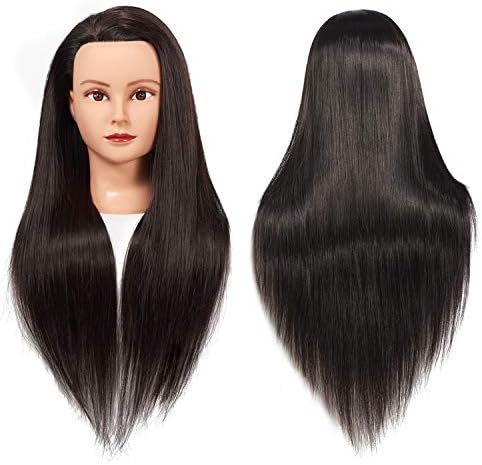 Amazon.com: Traininghead 100% Real Hair Mannequin Head Training Head ...