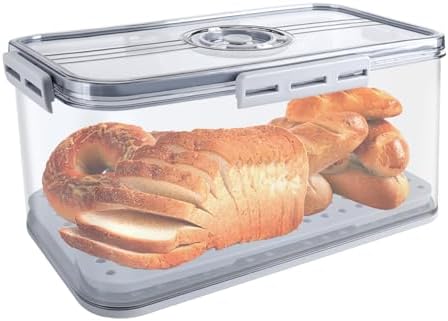 Bread Box Bread Boxes for Kitchen Counter Airtight, Time Recording ...
