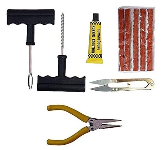 RVB Auto Puncture Repair Kit Tubeless Tyre Full Set, Rubber Cement and ...