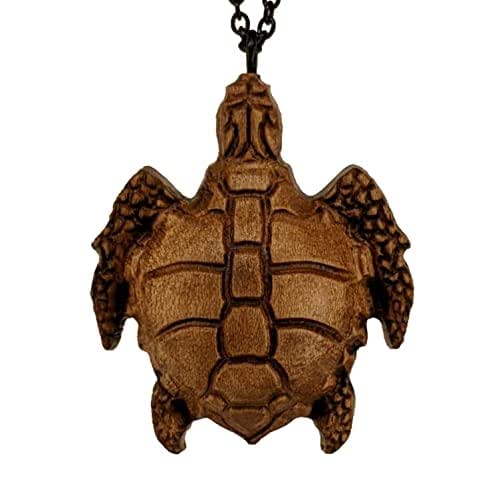 Amazon.com: Sea Turtle Carved Wood Pendant Necklace : Handmade Products