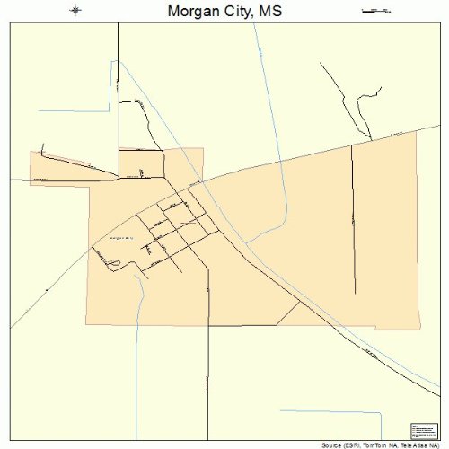 Amazon.com: Large Street & Road Map of Morgan City, Mississippi MS ...