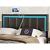 Amazon.com - IKIFLY Full Size LED Headboard with 2 USB Ports ...