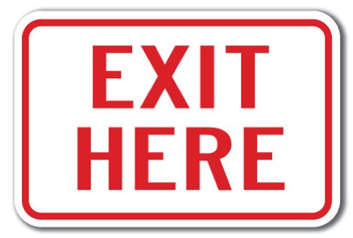 Amazon.com: Exit Here Sign 12" X 18" Heavy Gauge Aluminum Signs : Home ...