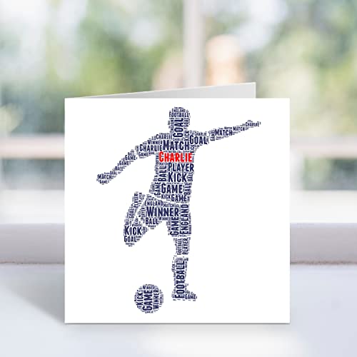 Personalised Football Player Word Art Card : Amazon.co.uk: Stationery ...