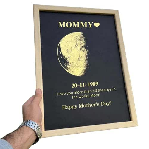 Amazon.com: ROSLILY Custom Moon Phase Canvas Frame Wood Lunar Print Art ...