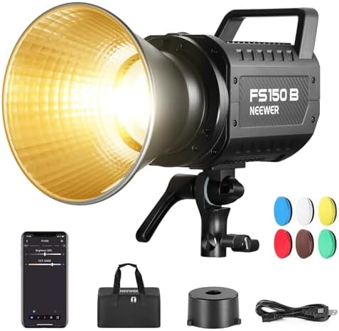 NEEWER MS60B Bi Color LED Video Light with 2.4G/APP Control, 65W Metal ...
