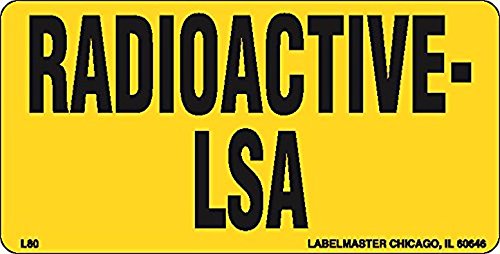 Labelmaster L80 Radioactive-LSA Label, Paper, 10" x 5" (Pack of 100 ...