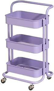 Amazon.co.jp: Kitchen Wagon, 3 Tiers, Steel Body, Scandinavian Design, 3 Tier Wagon, with Wheels ...