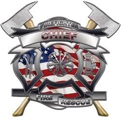 Amazon.com - Chief Firefighter Fire Rescue Decal - 16" h - REFLECTIVE ...