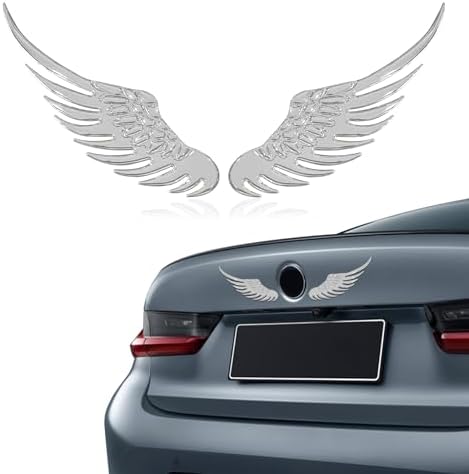Amazon.com: CHRYMUM 2PCS Angel Wings Car Stickers, Wings Badge, 3D ...