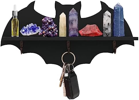 Amazon.com: HZYSLYJ Bat Shelf Floating Black Wall Shelves for Bedroom ...