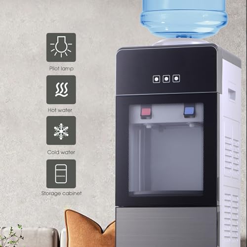 Top-Loading Hot & Cold Water Cooler Dispenser for 3-5 Gallon Bottles ...