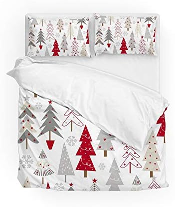 Amazon.com: Ambesonne Snowflake Duvet Cover Set, Lace Style Arrangement ...