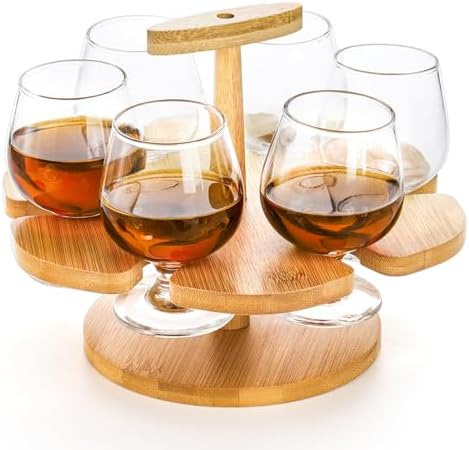 Amazon.com: ZOOFOX 7 Pack Whiskey Flight Tasting Set, Bamboo Beer ...