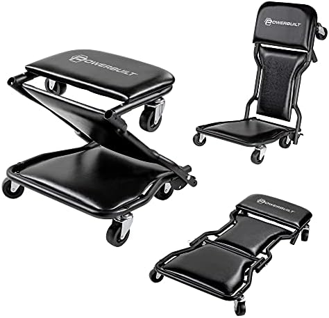 Amazon.com: Powerbuilt Heavy Duty Roller Mechanics Seat and Brake Stool ...