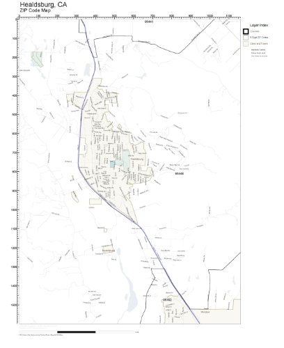 Amazon.com : ZIP Code Wall Map of Healdsburg, CA ZIP Code Map Not ...
