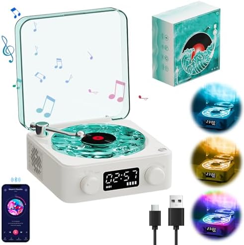 The Waves Vinyl Record Player, Retro Turntable Speake with 4 Sounds of ...