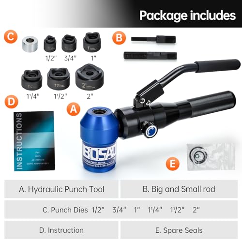 Snapklik.com : Hydraulic Knockout Hole Punch Driver Kit 1/2 To 2 Inch ...